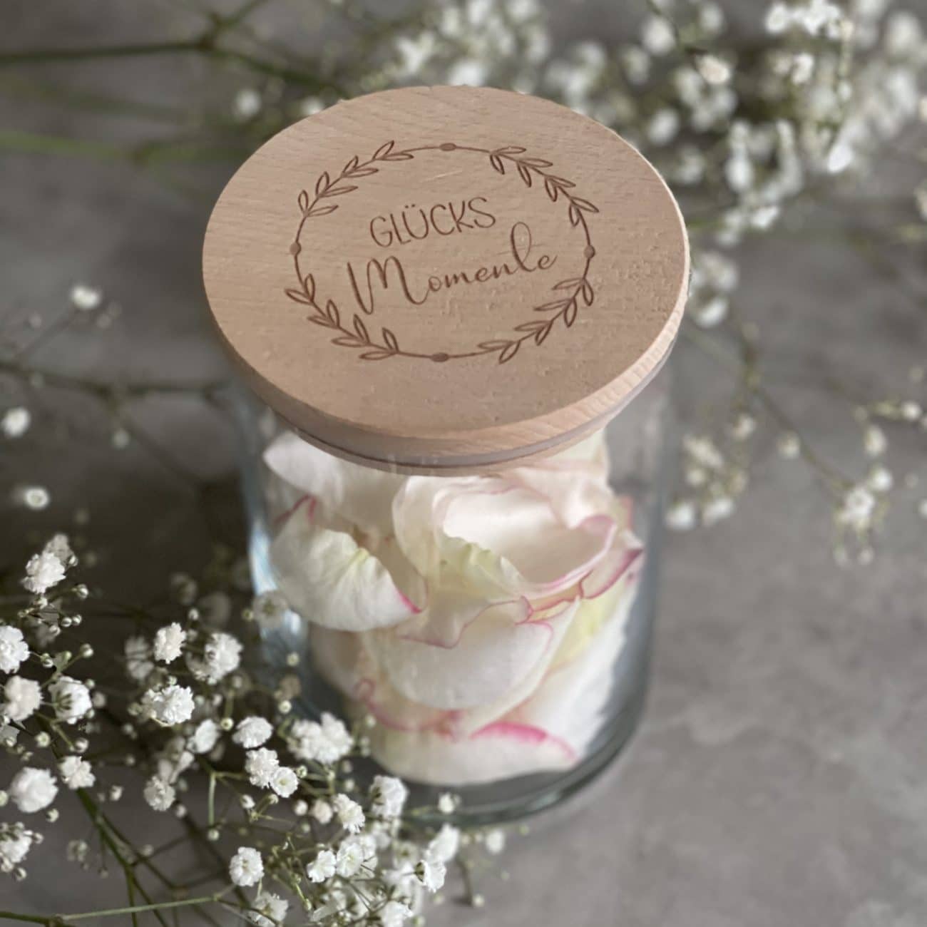 Vorratsglas mit Holzdeckel personalisiert | 6 Designs - Traumhaft Baby